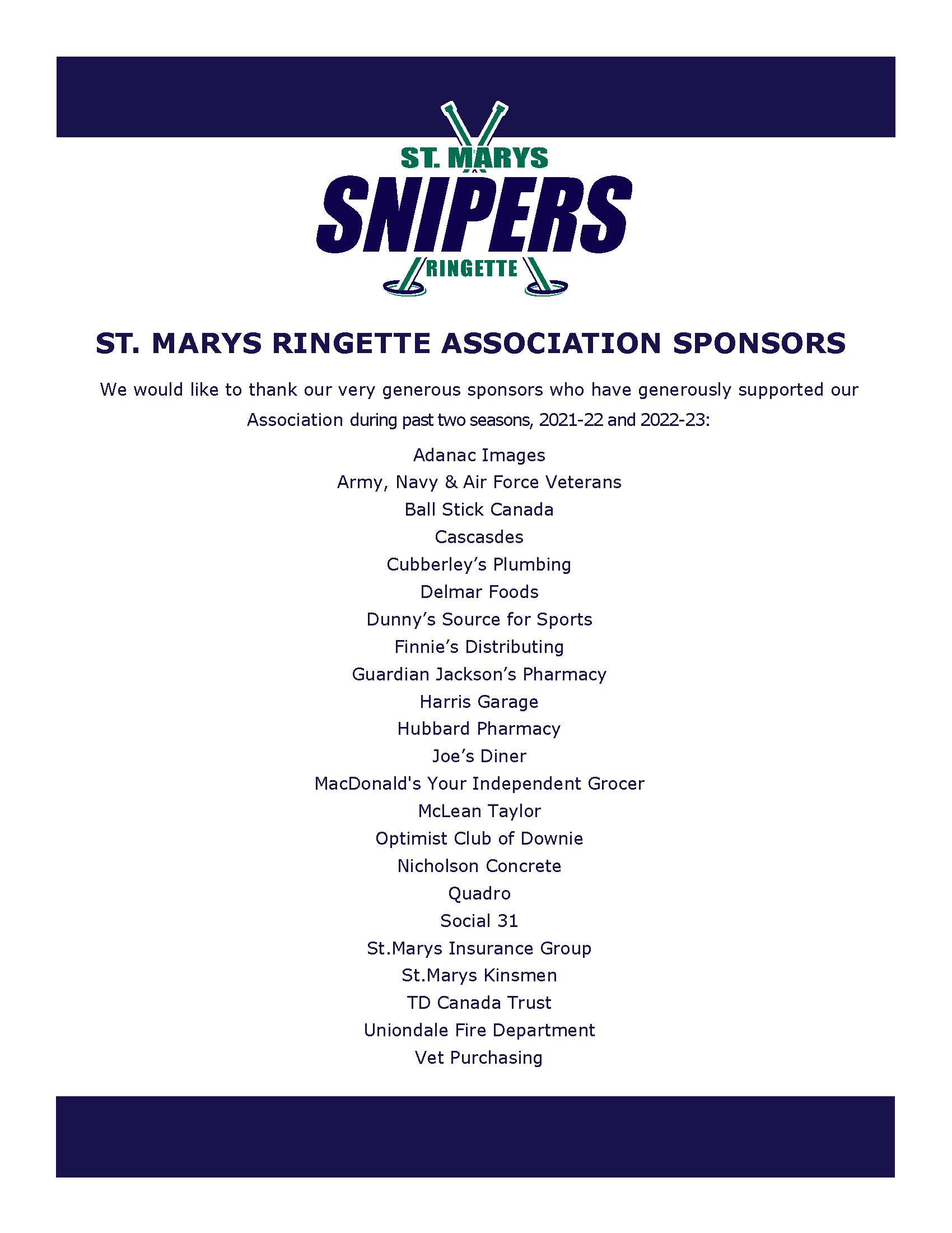 St. Marys Snipers Ringette : Website by RAMP InterActive